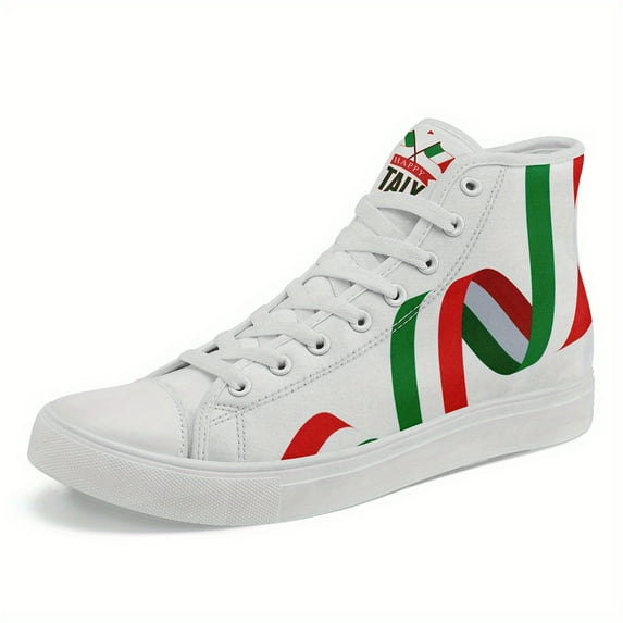 Coolcustomize Men's Italy Tricolor High Top Sneakers - Modern Wave ...