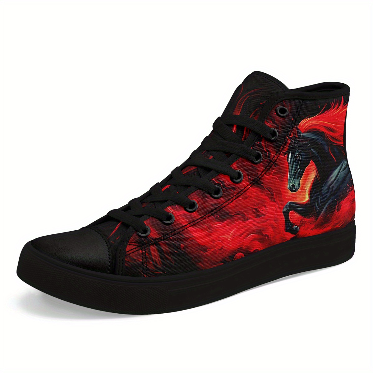 Coolcustomize Men's PLUS SIZE Gothic High-Top Sneakers, Vibrant Horse ...