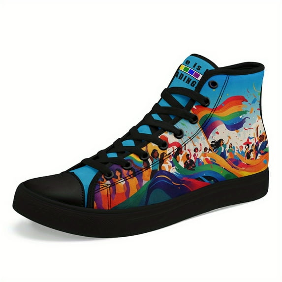 Coolcustomize Men's PLUS SIZE Pride Month High-Top Love Sneakers, LGBT ...