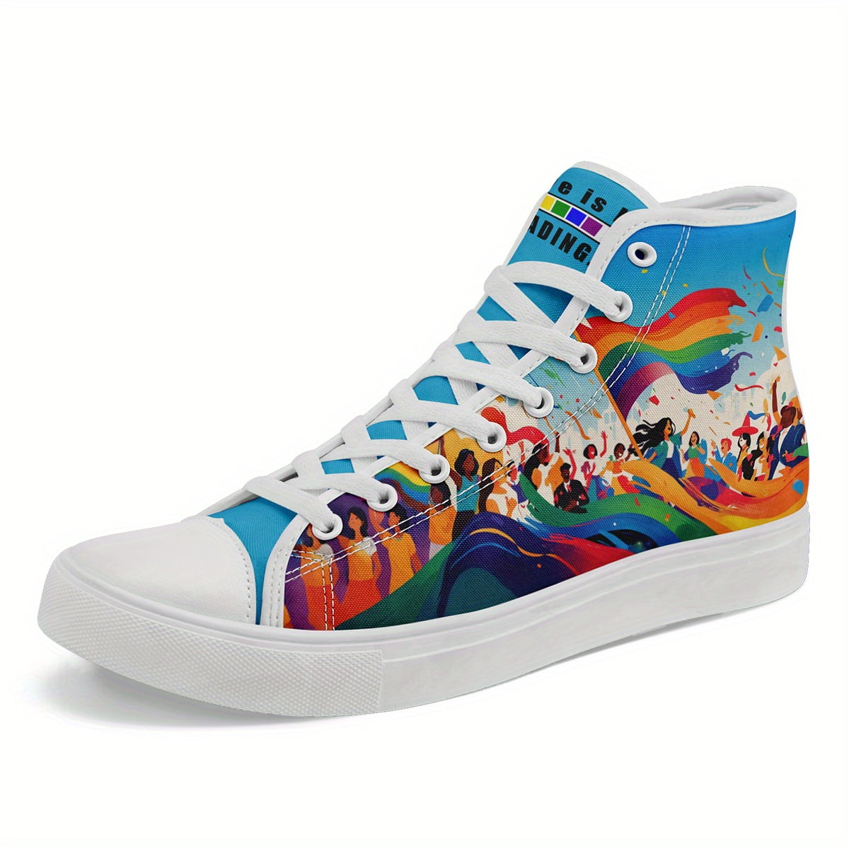 Coolcustomize Men's PLUS SIZE Pride Month High-Top Love Sneakers, LGBT ...