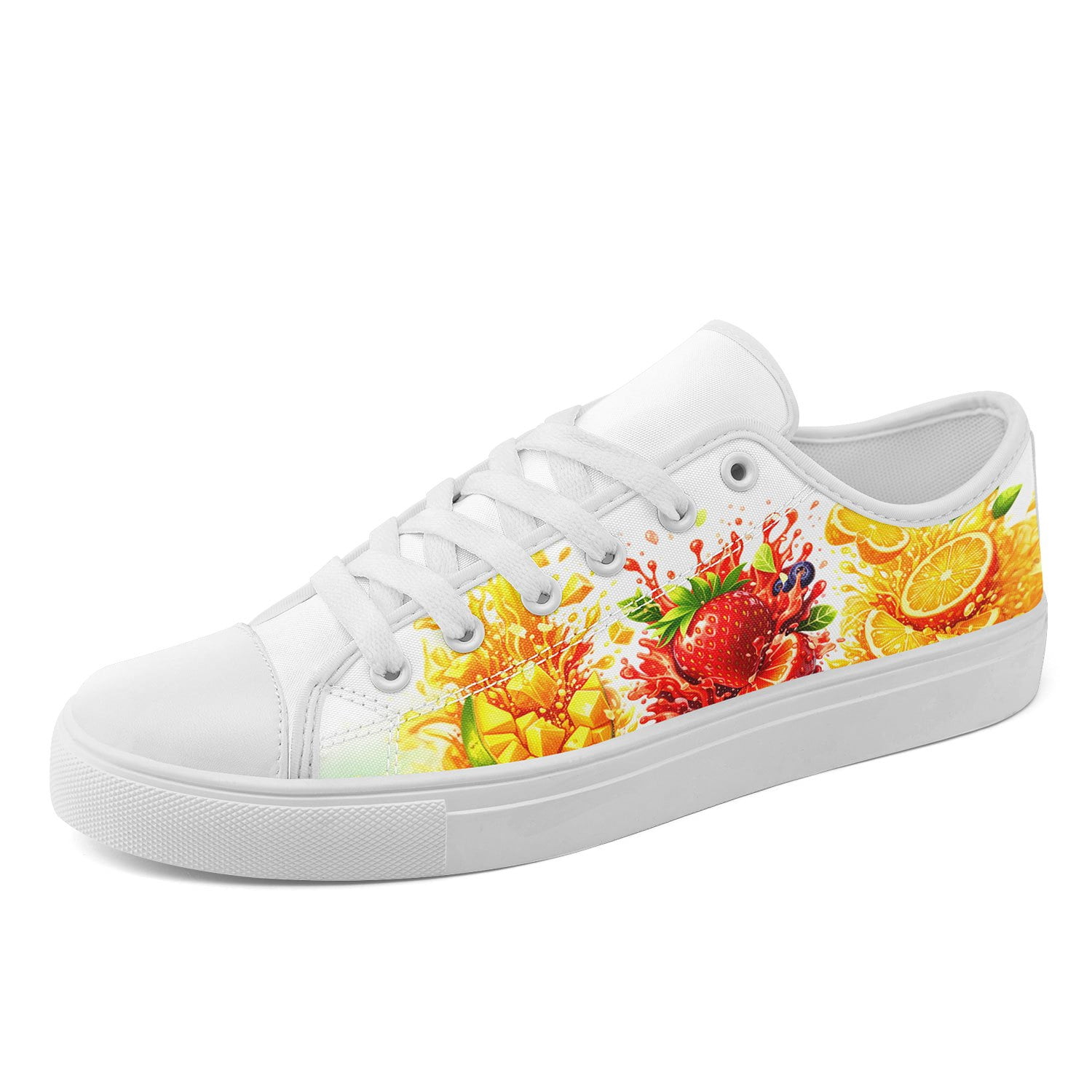 Coolcustomize Men's Plus Size Bright Fruit Splash Print Lace-Up Casual ...