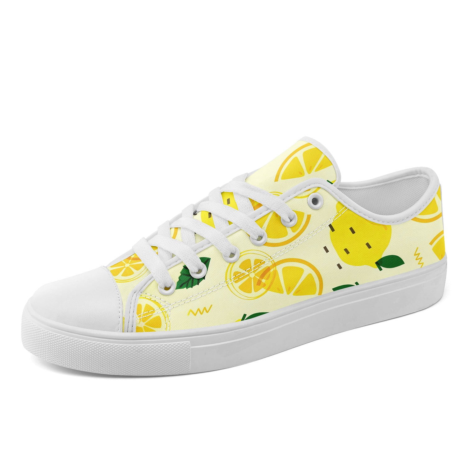 Coolcustomize Men's Plus Size Fresh Lemon Print Lace-Up Casual Sneakers ...