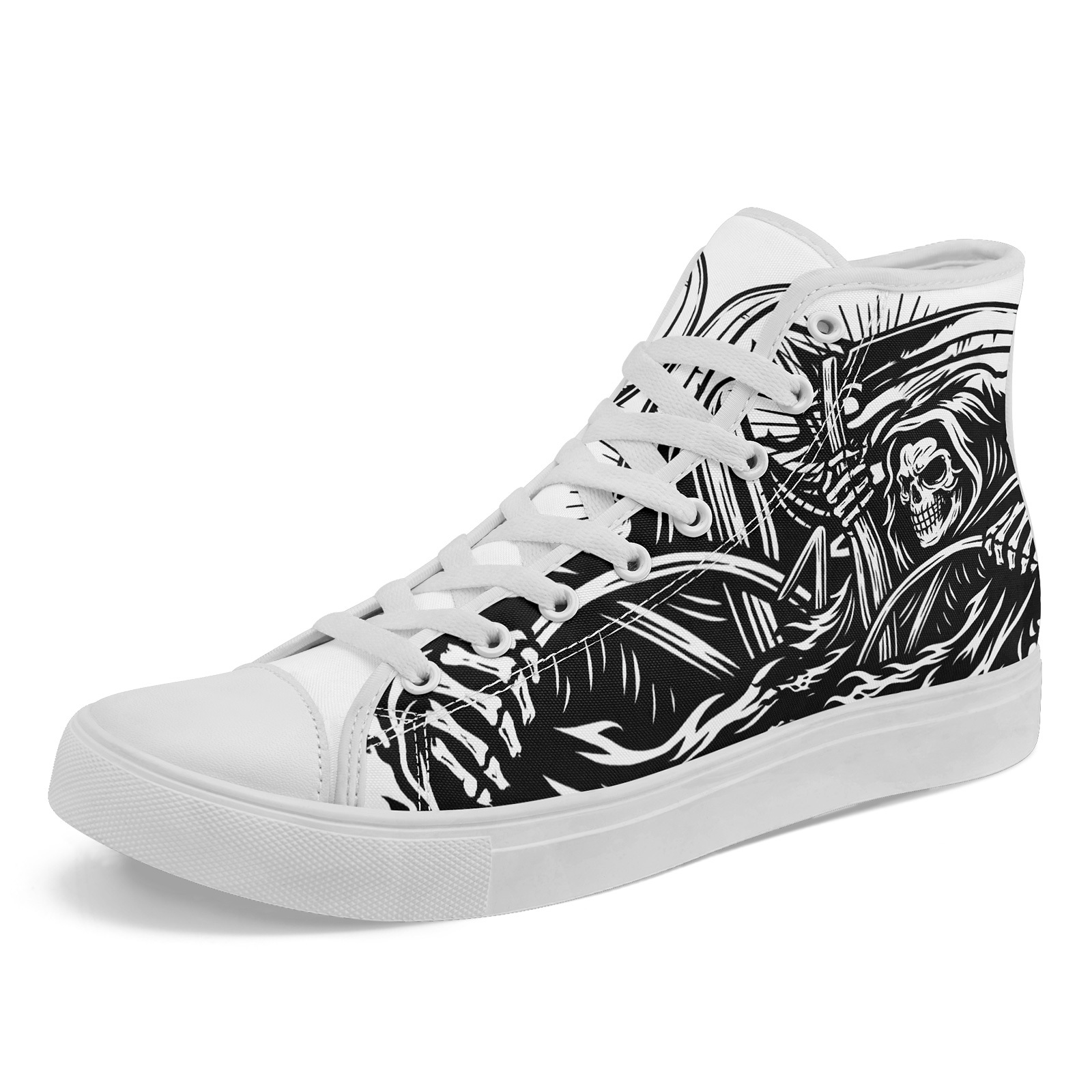 Coolcustomize Men's Plus Size Gothic Grim Reaper High-top Sneakers ...