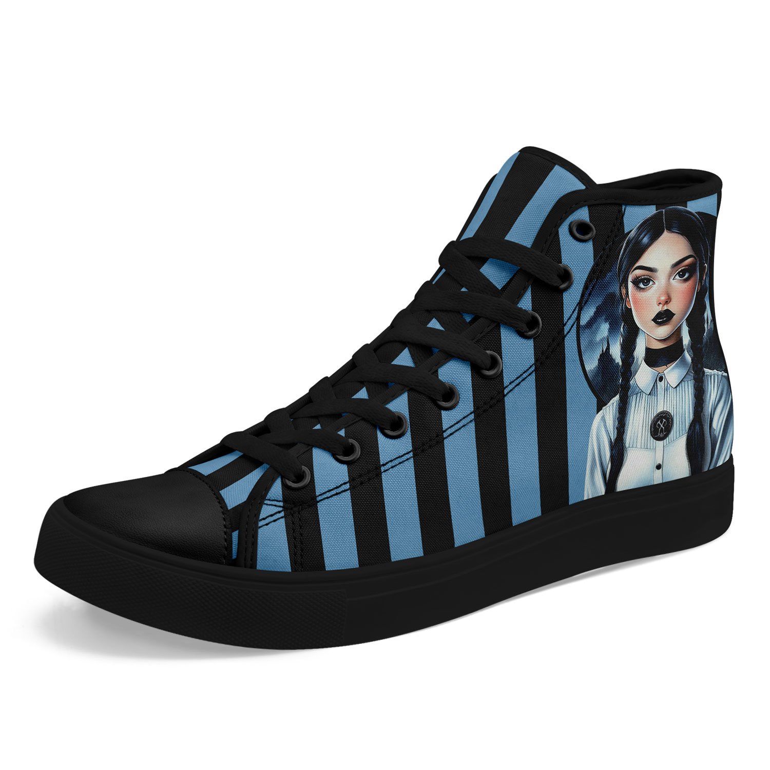 Coolcustomize Men's Plus Size Gothic High-Top Sneakers, Black ...
