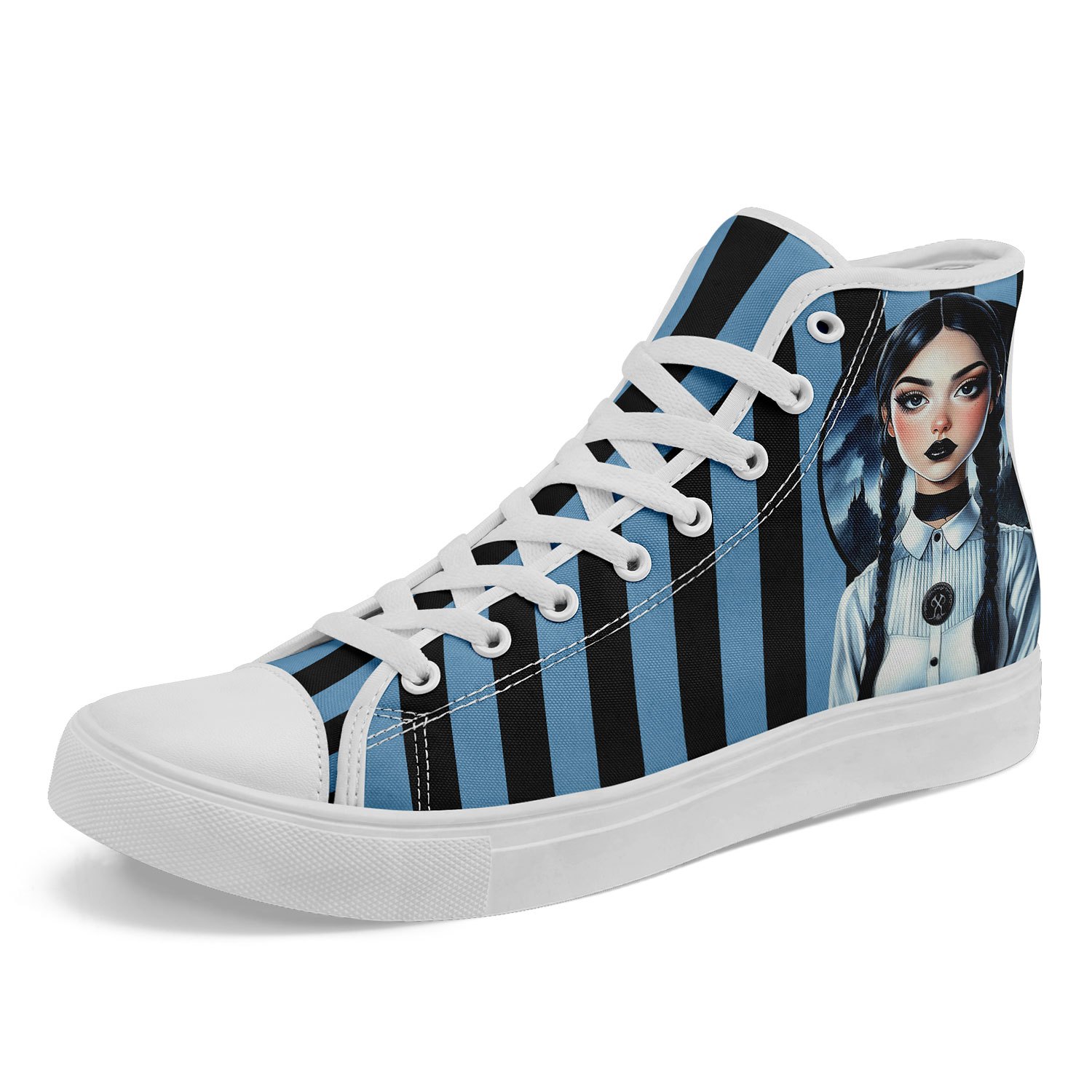 Coolcustomize Men's Plus Size Gothic High-Top Sneakers, Black ...