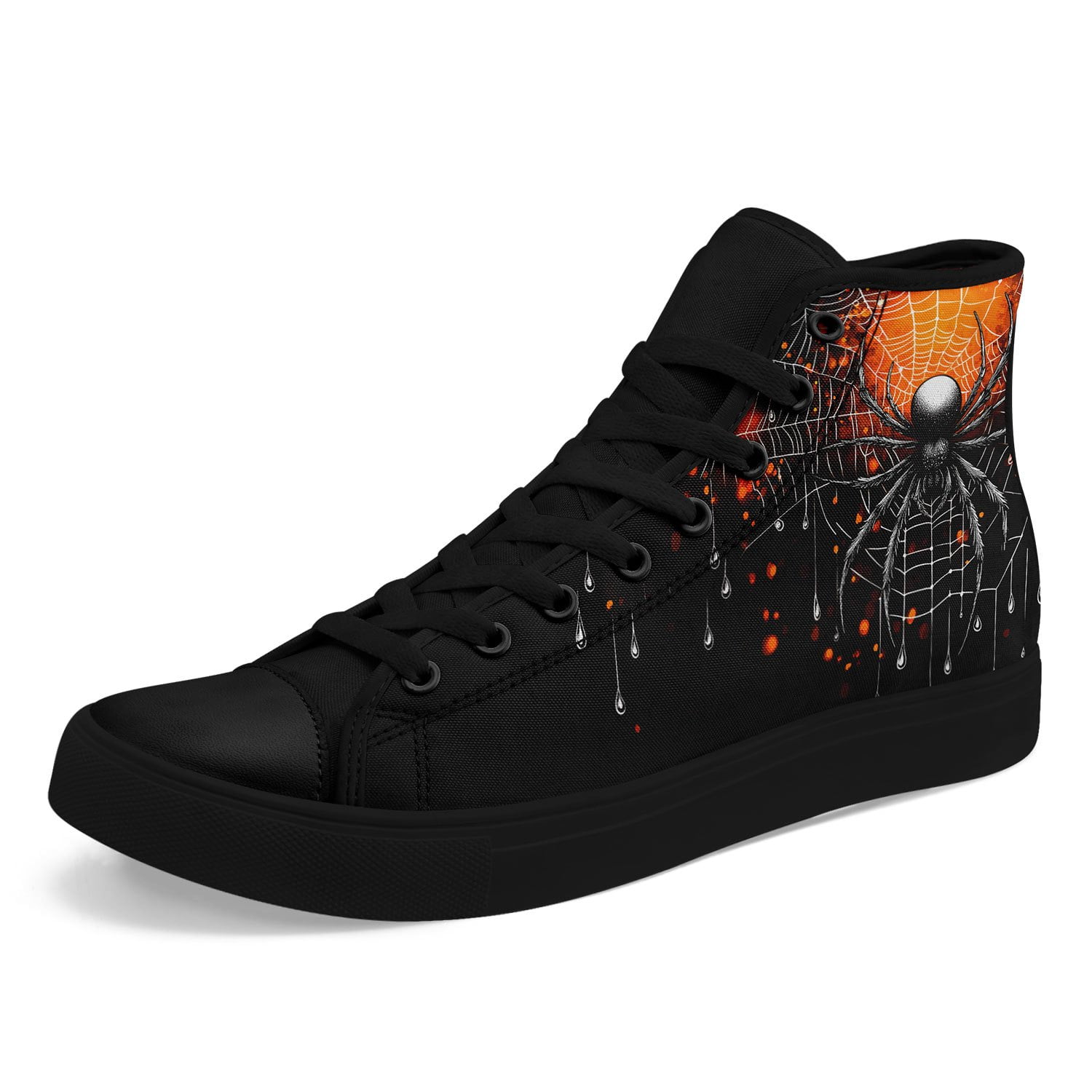 Coolcustomize Men's Plus Size Gothic High-top Sneakers, Gothic Spider ...