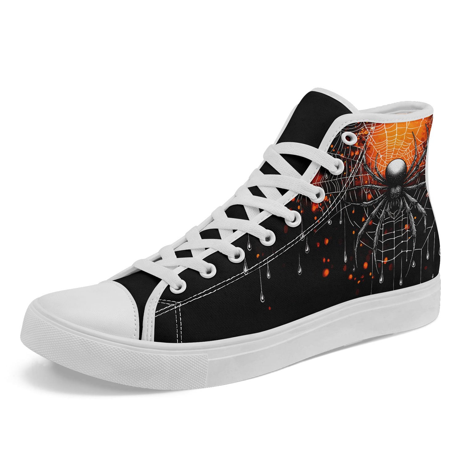 Coolcustomize Men's Plus Size Gothic High-top Sneakers, Gothic Spider ...