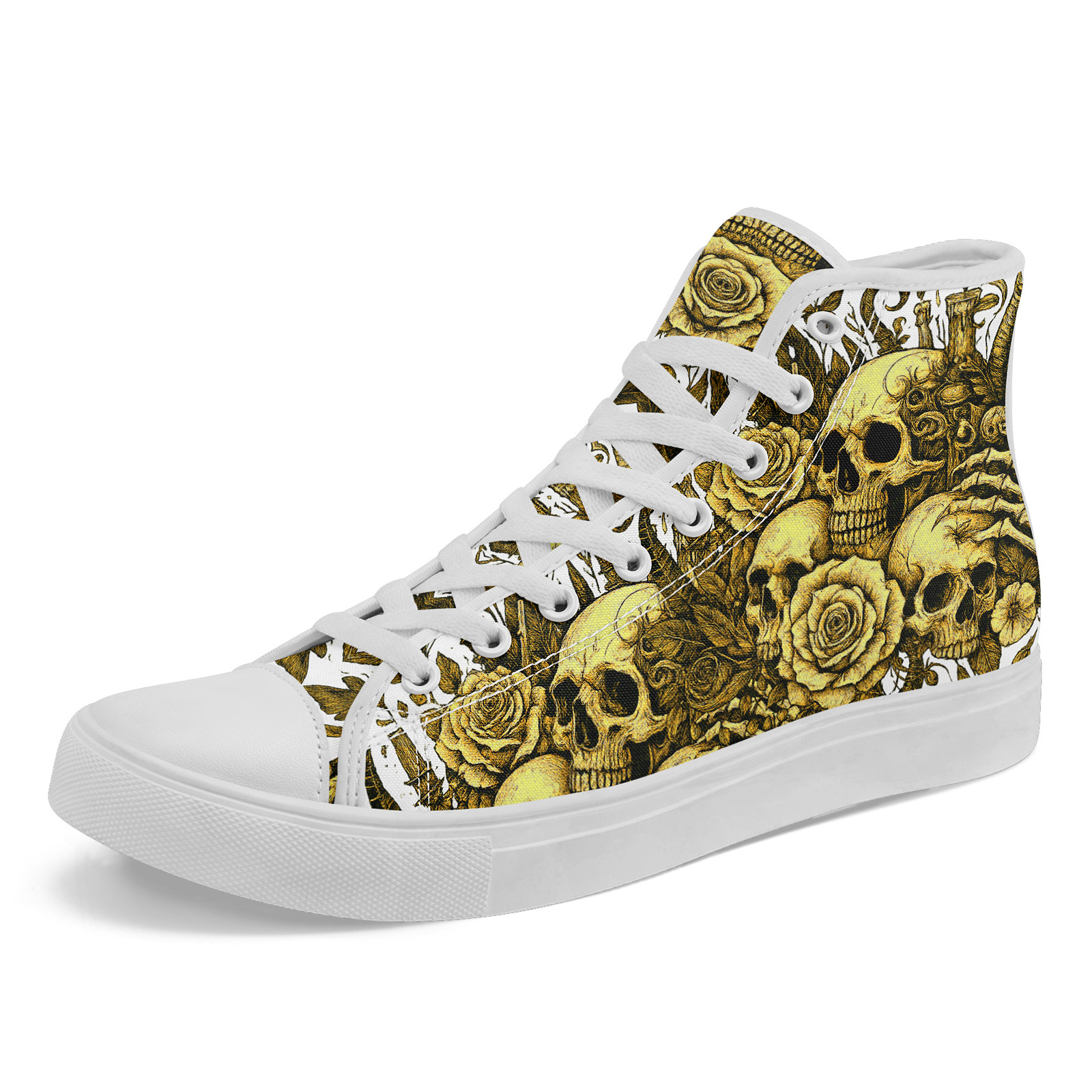 Coolcustomize Men's Plus Size Gothic High-top Sneakers Skull & design ...