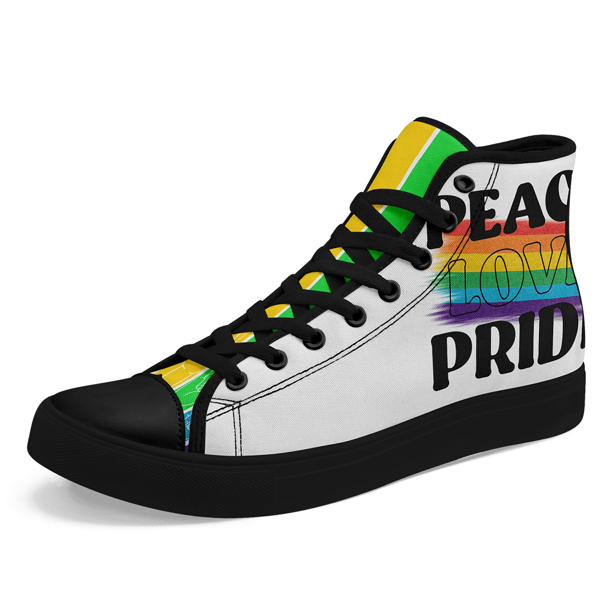 Coolcustomize Men's Plus Size High-Top Rainbow LGBT Pride Sneakers ...
