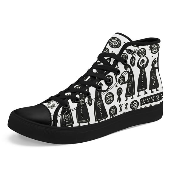 Coolcustomize Men's Plus Size High-Top Tribal Art Sneakers - Tribal ...