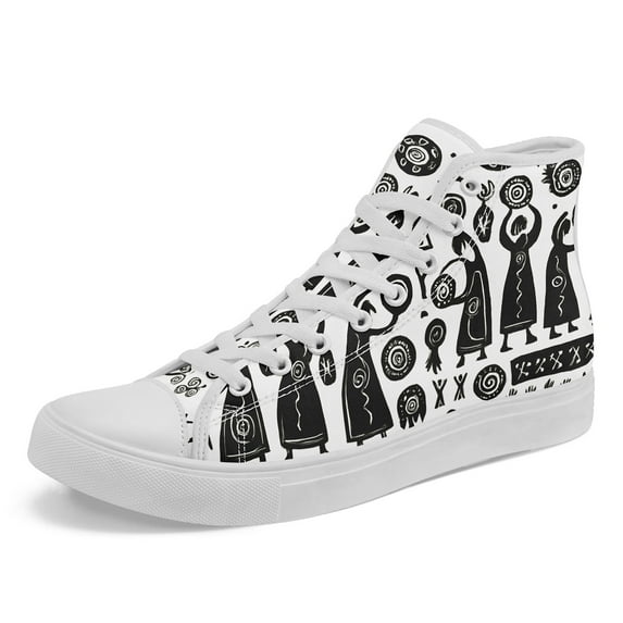 Coolcustomize Men's Plus Size High-Top Tribal Art Sneakers - Tribal ...