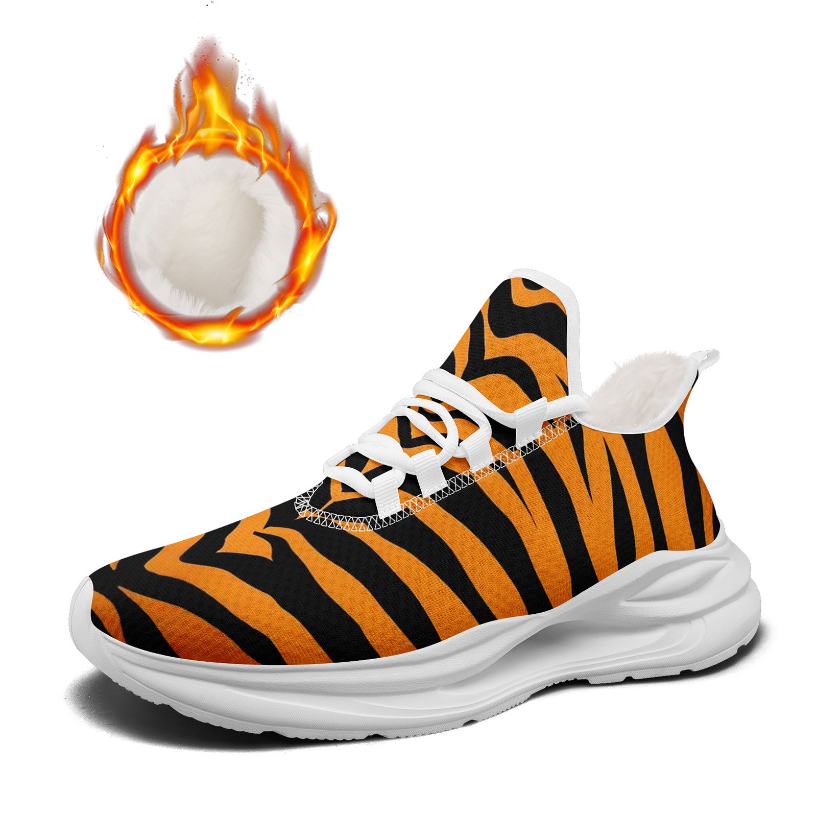 Coolcustomize Men's Plush Lined Tiger Stripe Running Shoes ...