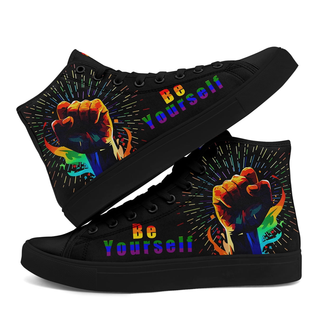 Coolcustomize Men's Pride Month High-top Love Sneakers, LGBT Rainbow ...