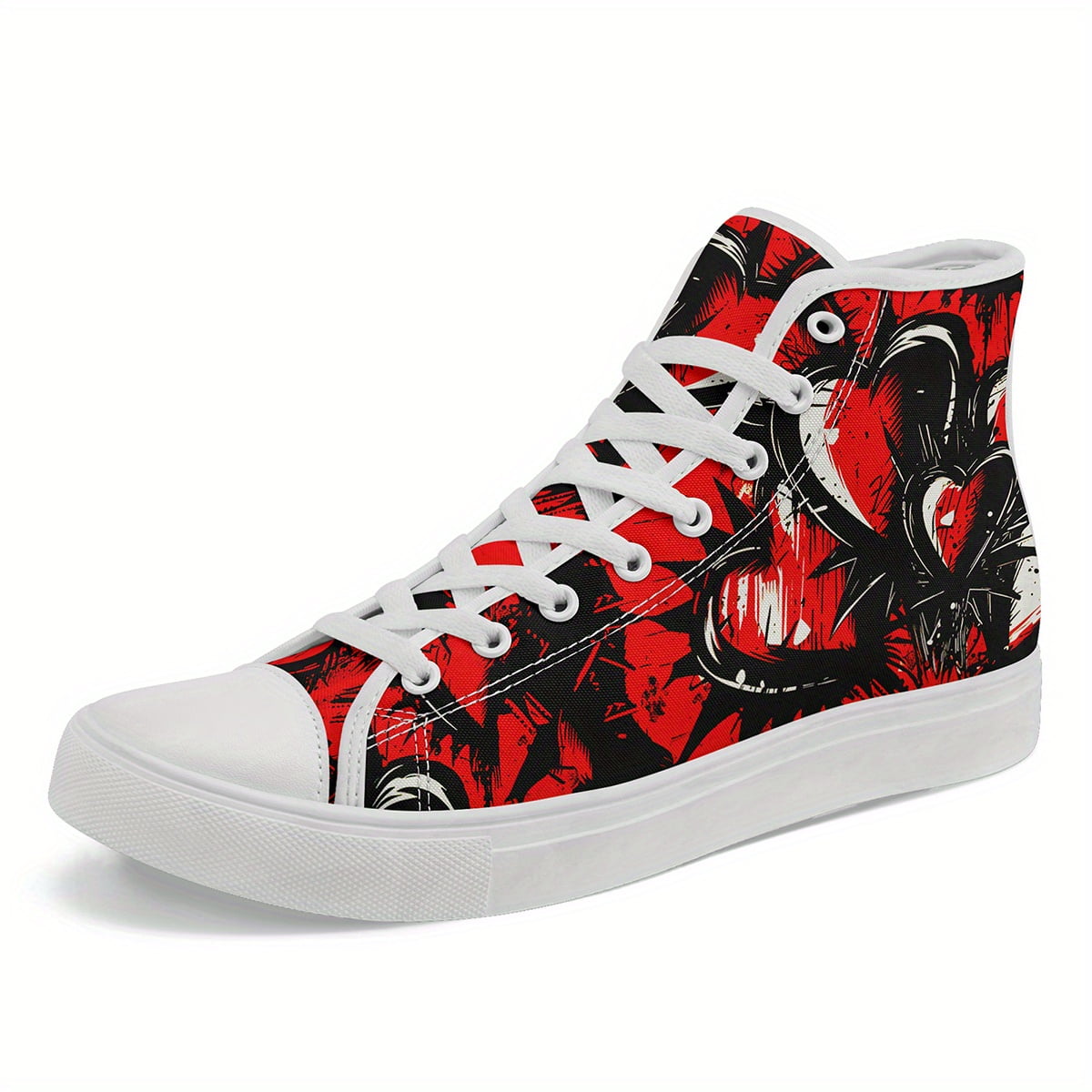 Coolcustomize Men's Punk Gothic Heart Print High-Top Sneakers ...