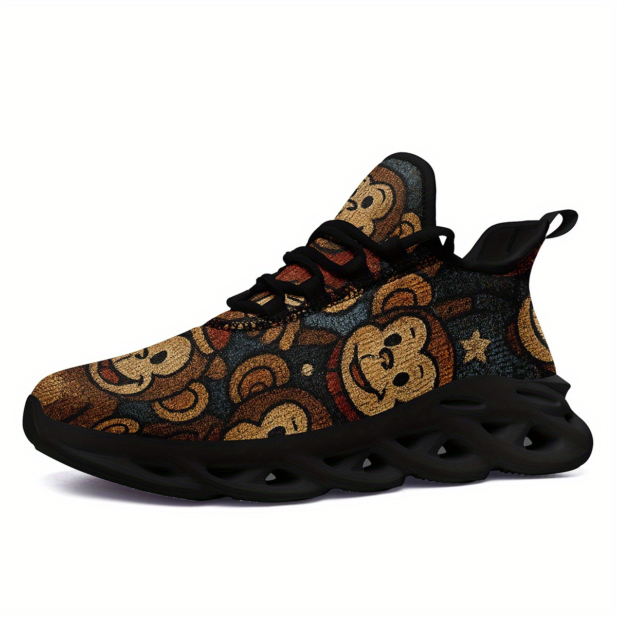 Coolcustomize Men's Retro Monkey Face Sneakers - Lightweight Breathable ...