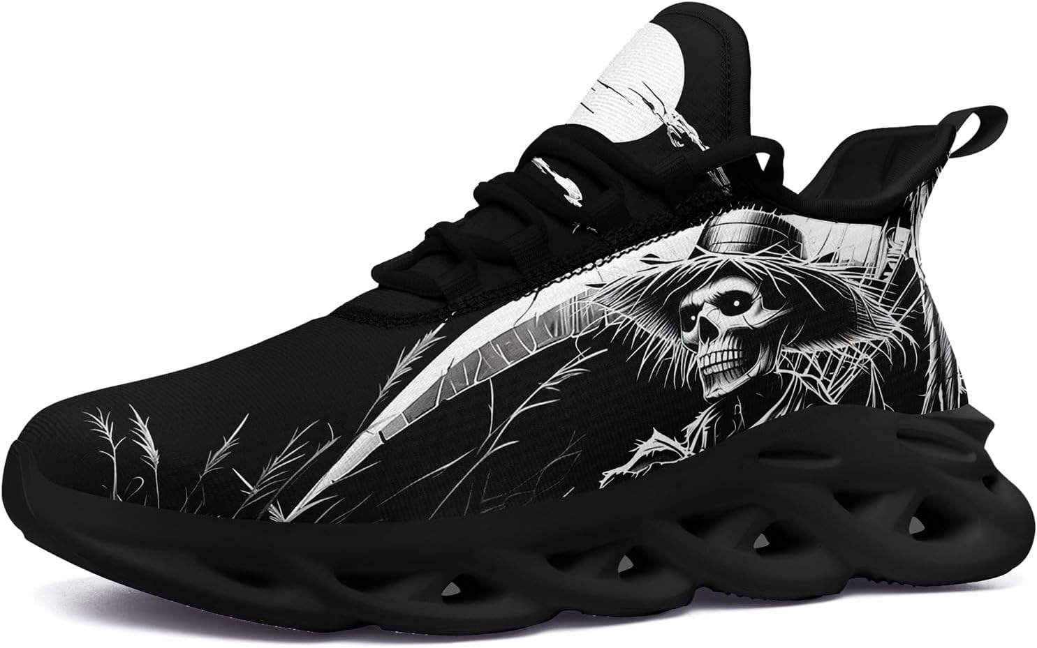 Coolcustomize Men's Skull Gothic Running Shoes Lightweight Breathable ...