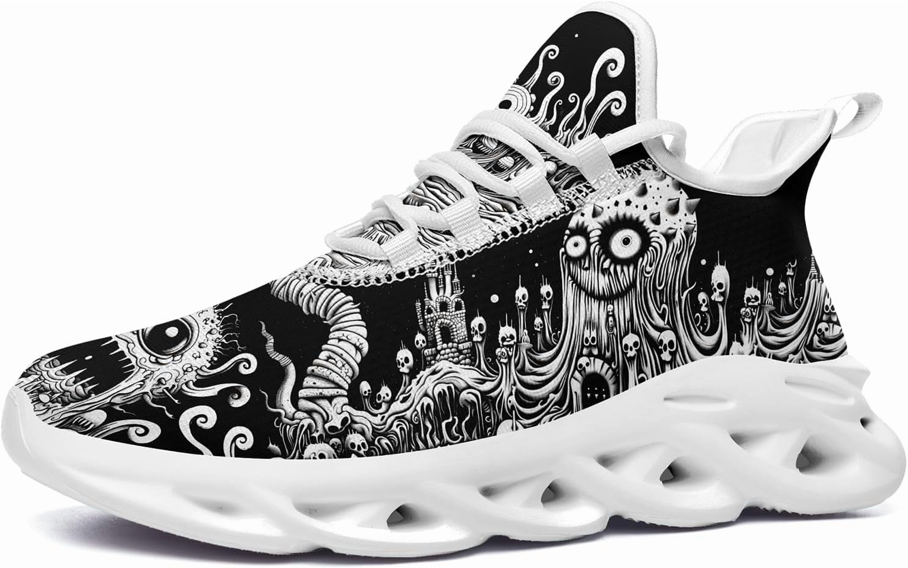 Coolcustomize Men's Skull Gothic Running Shoes Lightweight Breathable ...
