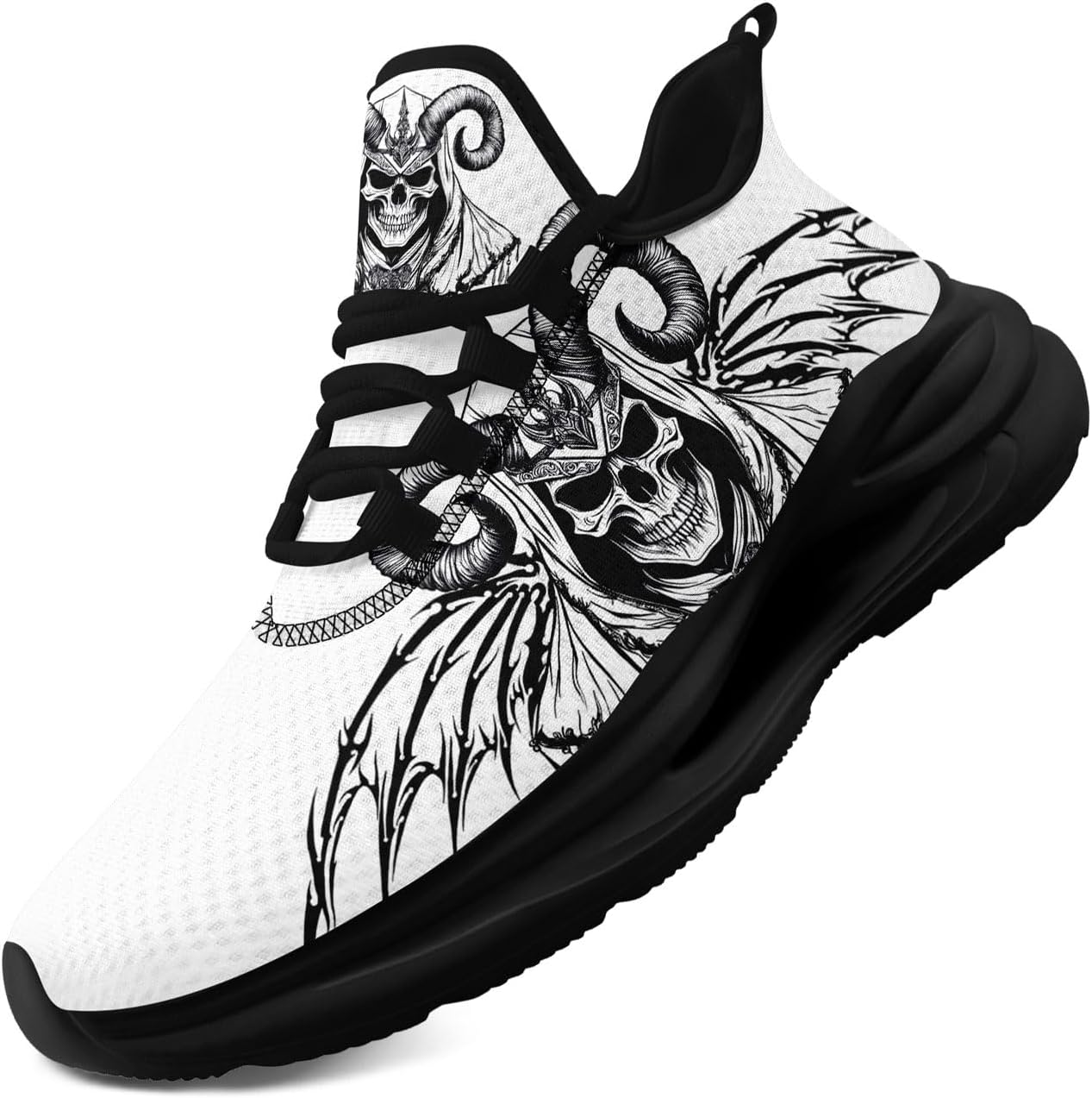 Coolcustomize Men's Skull Running Shoes Lightweight Breathable Cushion ...