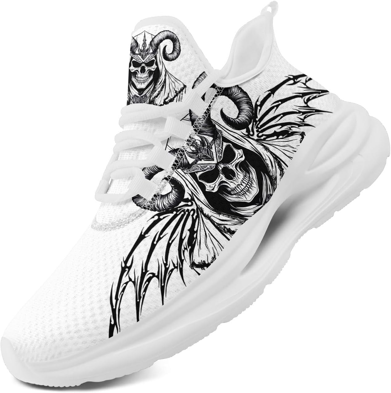 Coolcustomize Men's Skull Running Shoes Lightweight Breathable Cushion ...