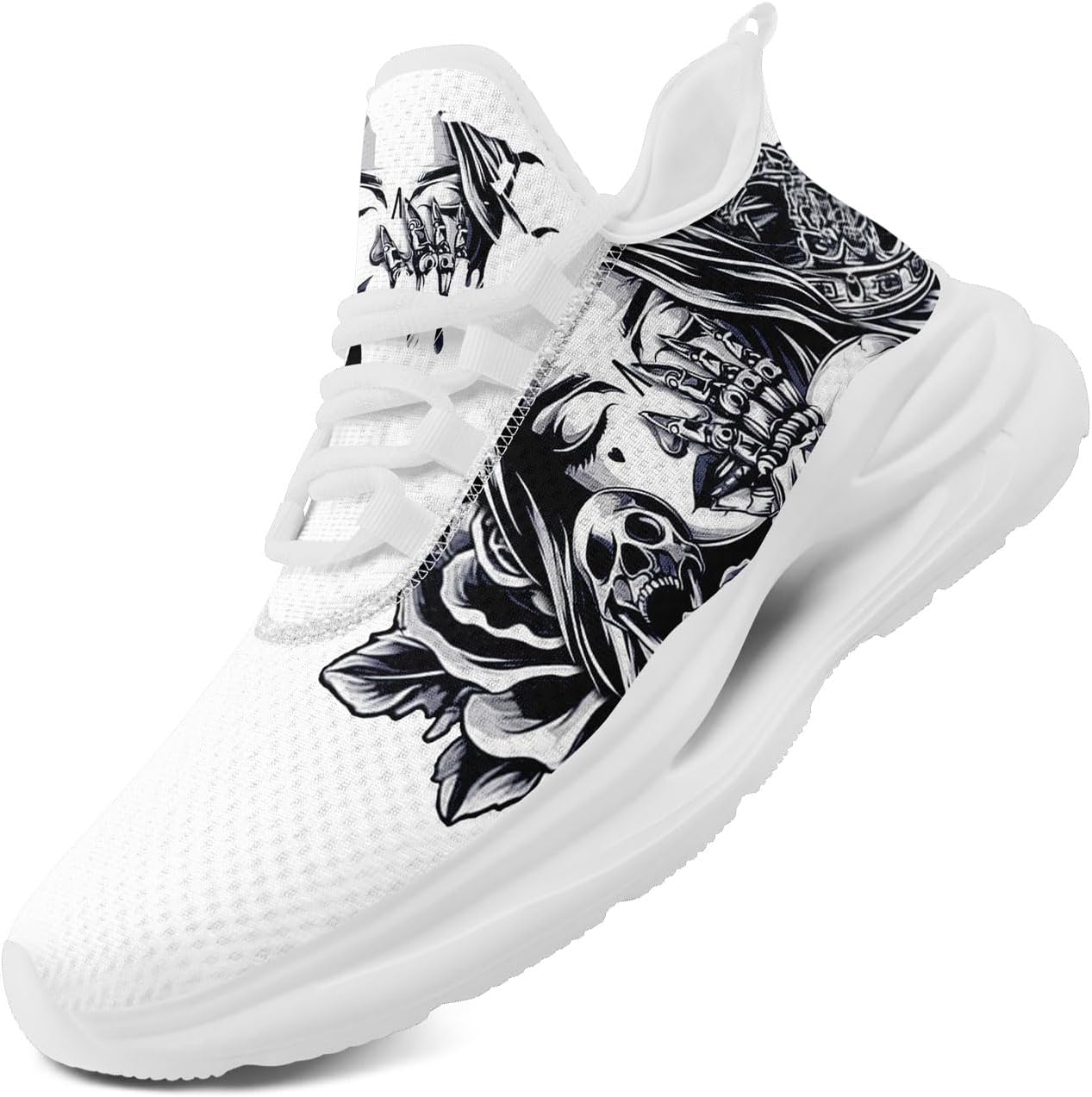 Coolcustomize Men's Skull Running Shoes Lightweight Breathable Cushion ...
