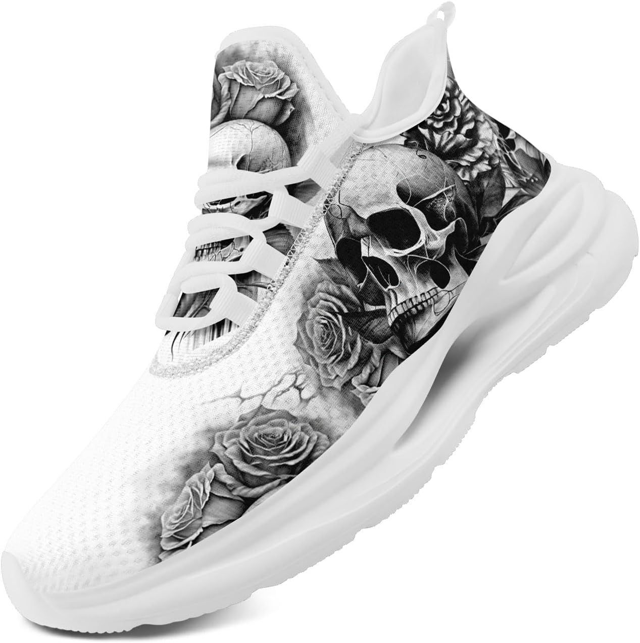 Coolcustomize Men's Skull Running Shoes Lightweight Breathable Cushion ...