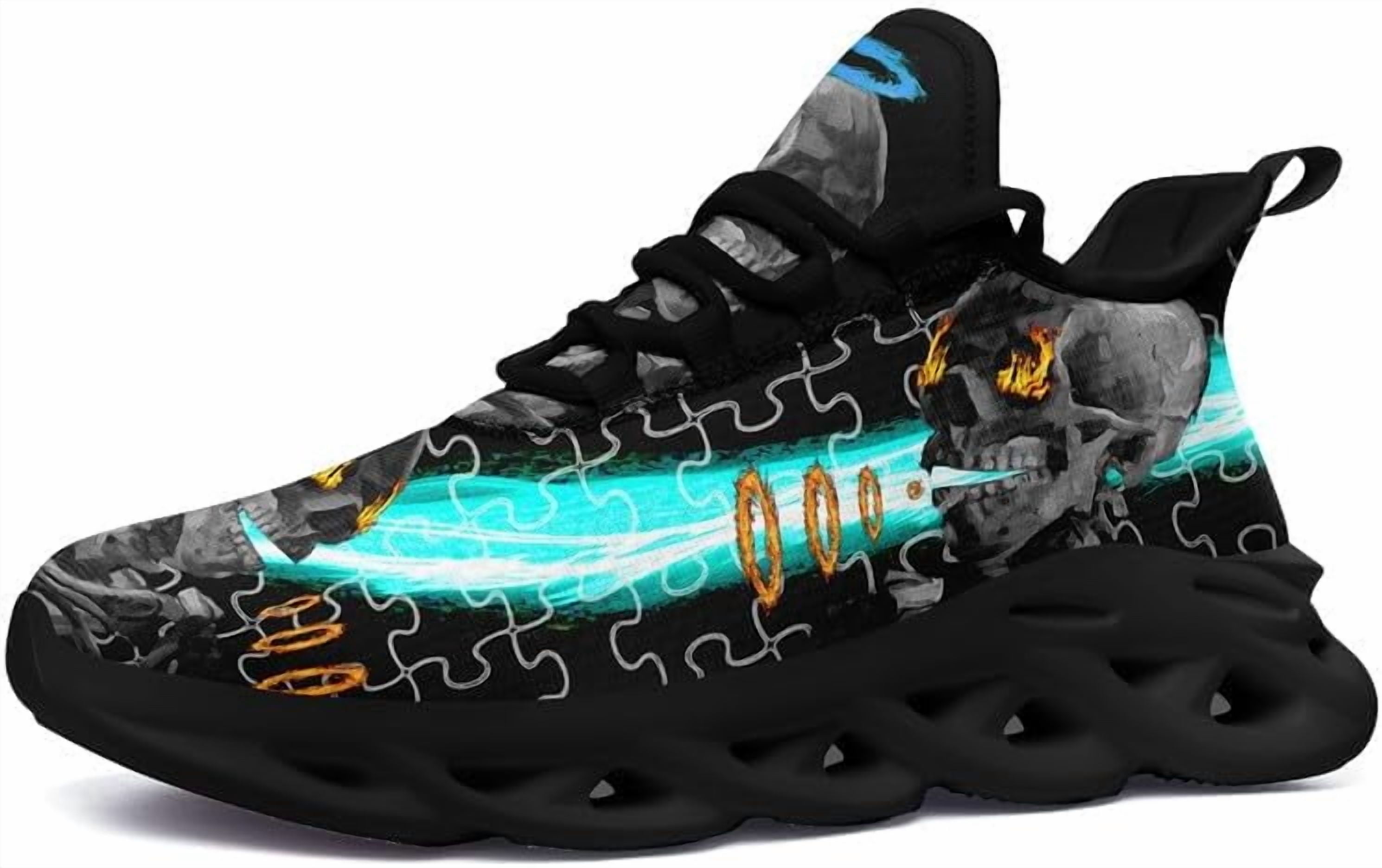 Coolcustomize Men's Skull Running Shoes Lightweight Cushion Sports ...