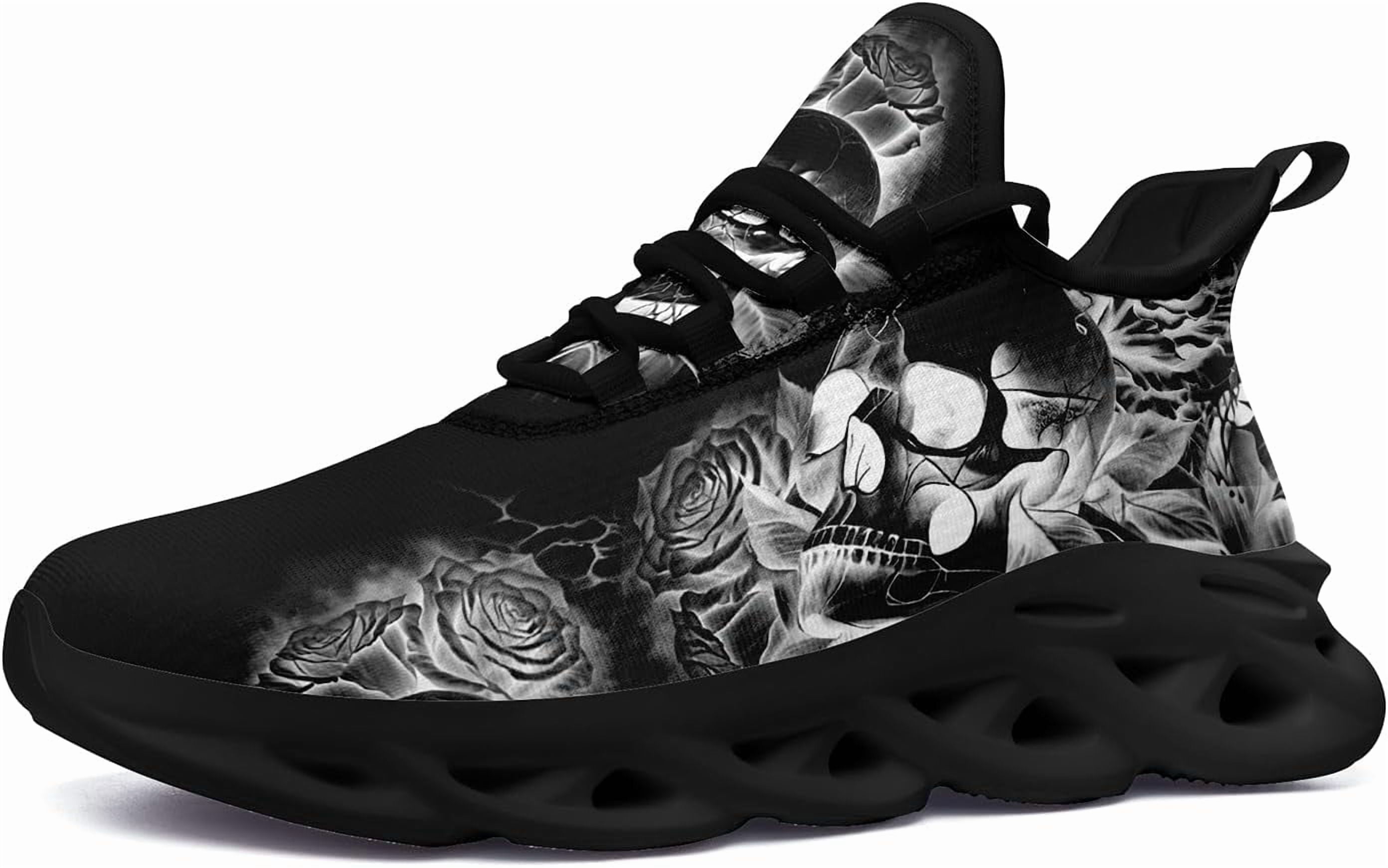 Coolcustomize Men's Skull Running Shoes Lightweight Cushion Sports ...