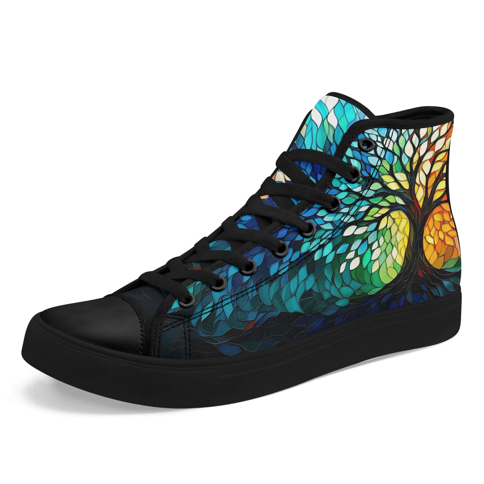 Coolcustomize Men's Tree-Art Forest Path & Tree Bark Design High-Top ...