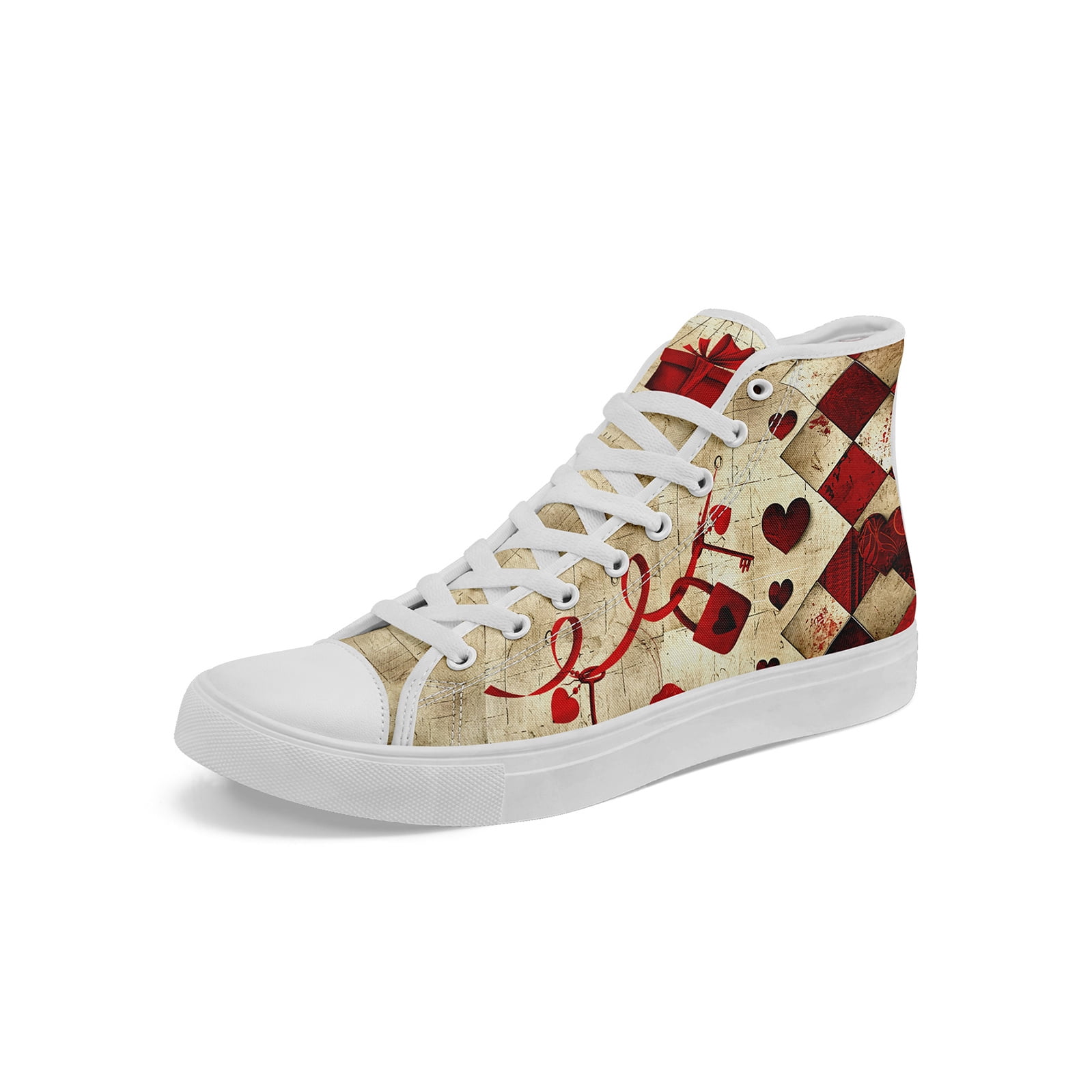 Coolcustomize Men's & Women'S High-Top Sneakers with Heart Design ...