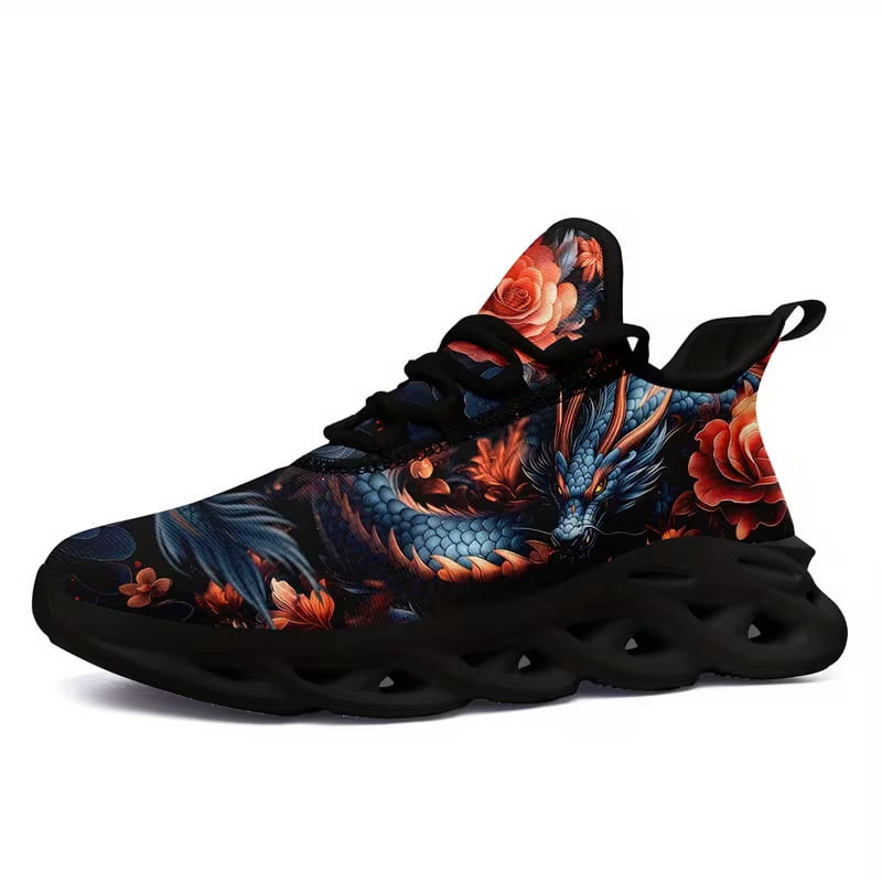 Coolcustomize Men's & Women's Mid Top Athletic Shoes Plus Size, Black ...