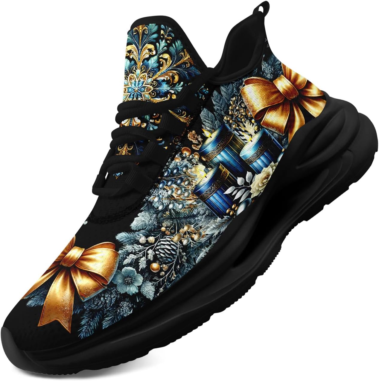Coolcustomize Mens Christmas Themed Running Sneakers, Womens Festive ...