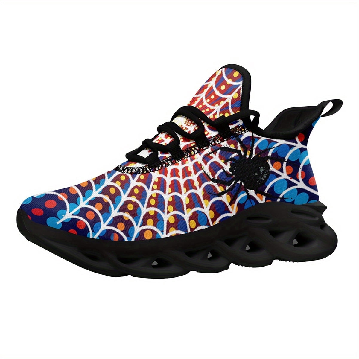 Coolcustomize Mens Plus Size Spider Web Print Sneakers - Breathable ...