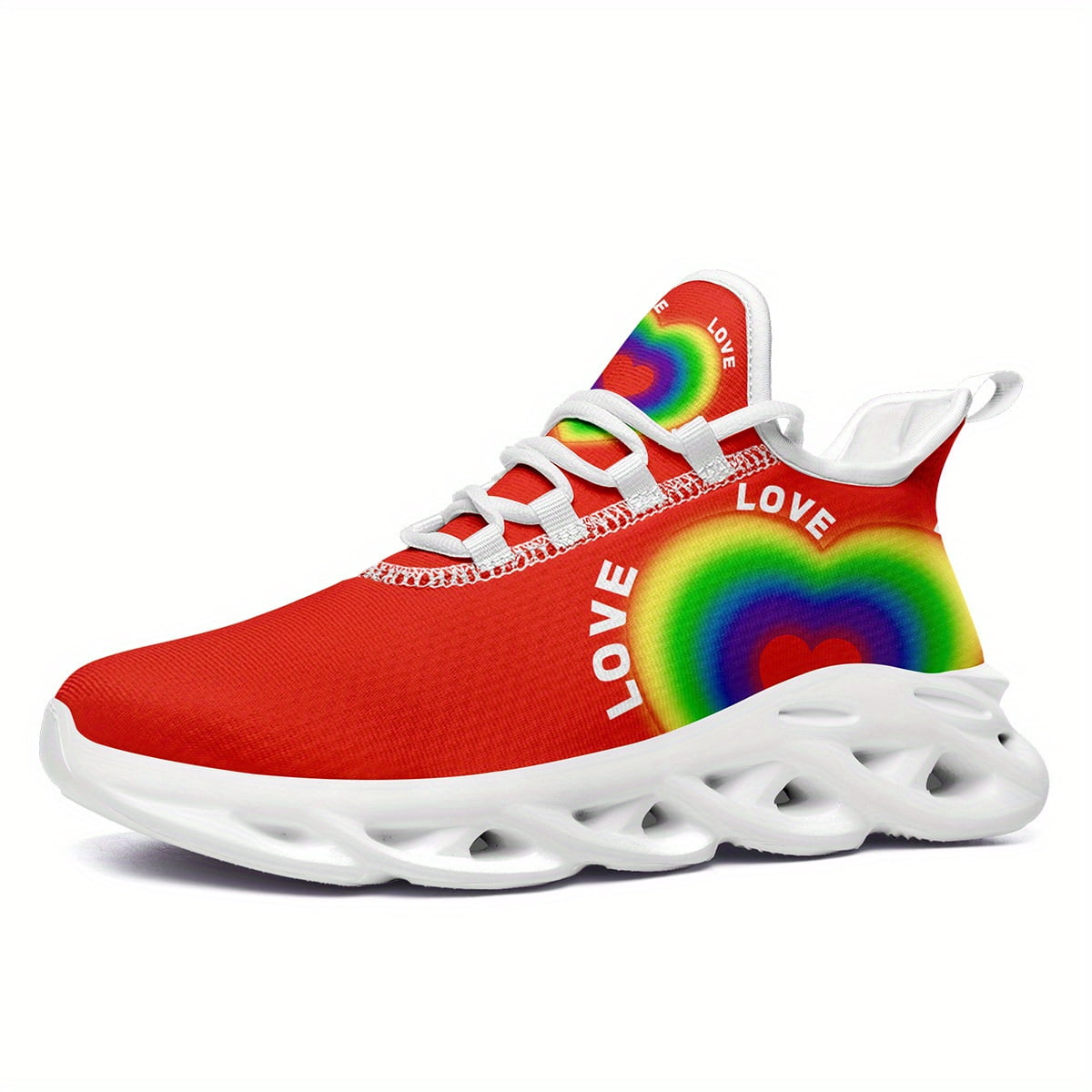Coolcustomize Mens Rainbow Pride Running Shoes, Breathable Slip-On ...