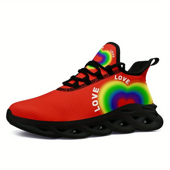Coolcustomize Mens Rainbow Pride Running Shoes, Breathable Slip-On ...