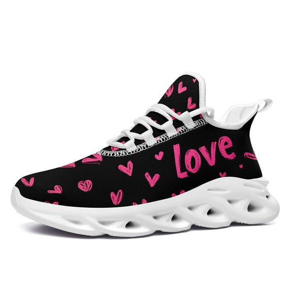 Coolcustomize Mens Valentine's Day Pink Heart & Love Lettering Sneakers ...