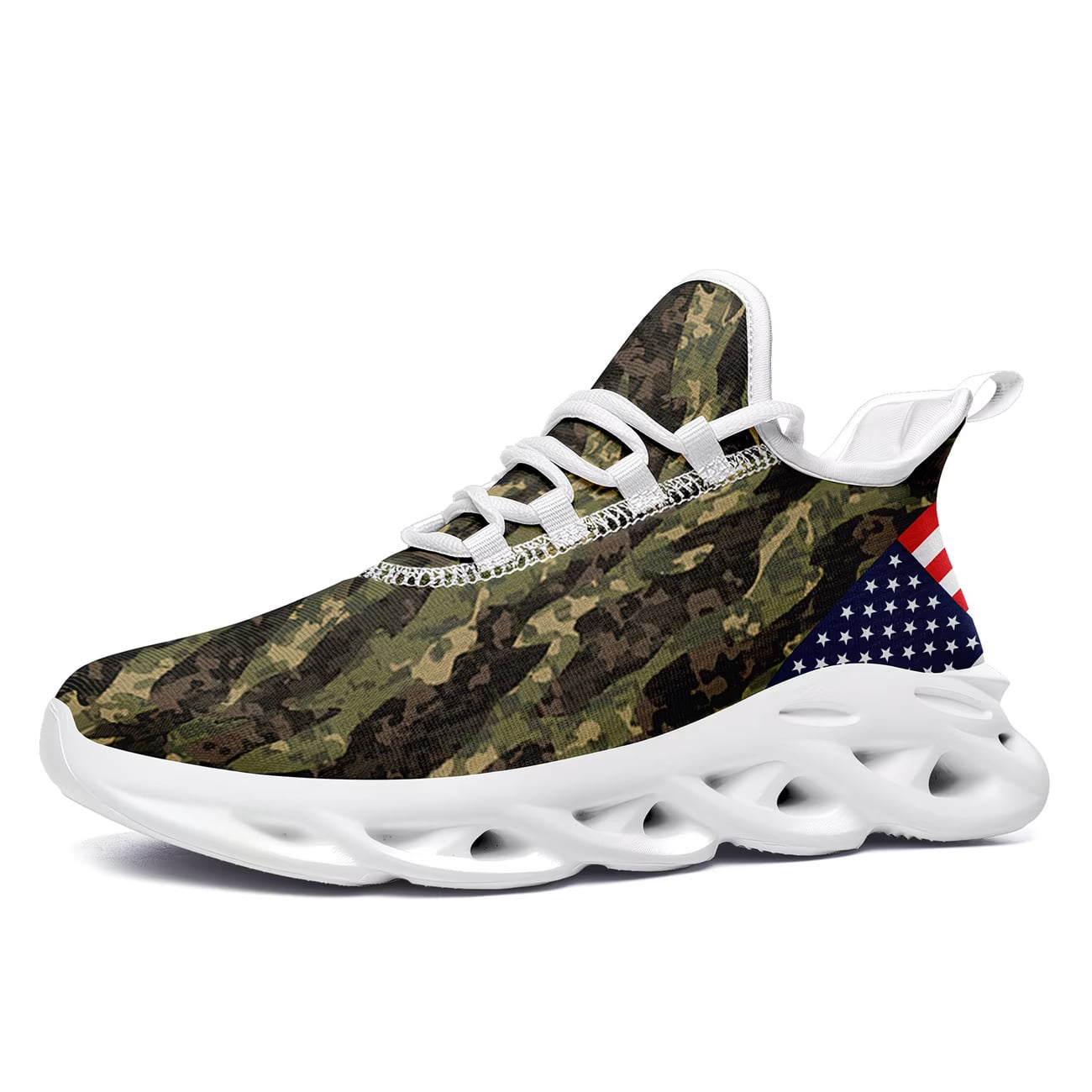 Coolcustomize Plus Size Athletic Shoes for Men Women Wide Fit, Camo ...