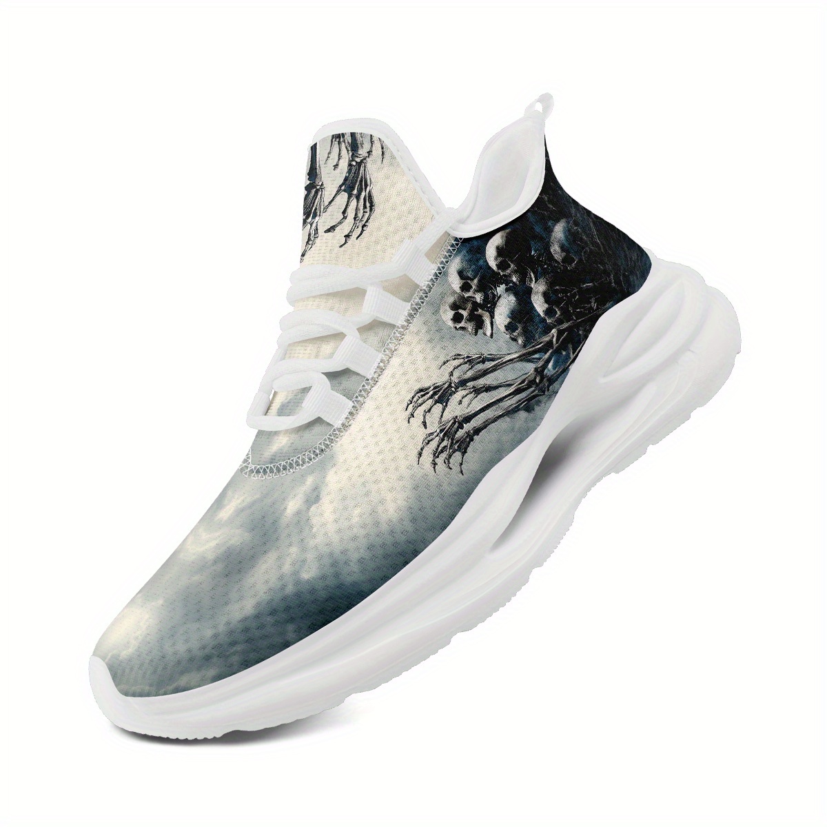 Coolcustomize Plus Size Gothic Phantom Men's Sneakers, Trendy Chunky Sports Shoes with Midsole ...