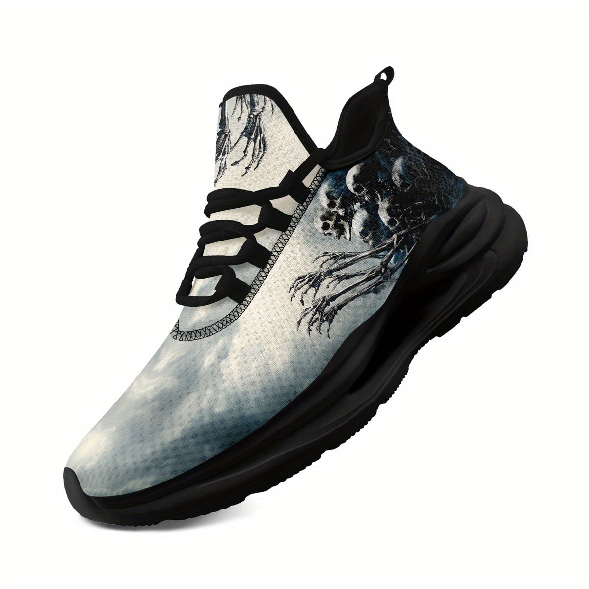 Coolcustomize Plus Size Gothic Phantom Men's Sneakers, Trendy Chunky Sports Shoes with Midsole ...
