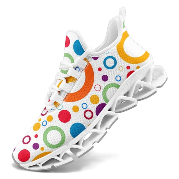Coolcustomize Plus Size Women's Vibrant Circle Pattern Sport Sneaker ...