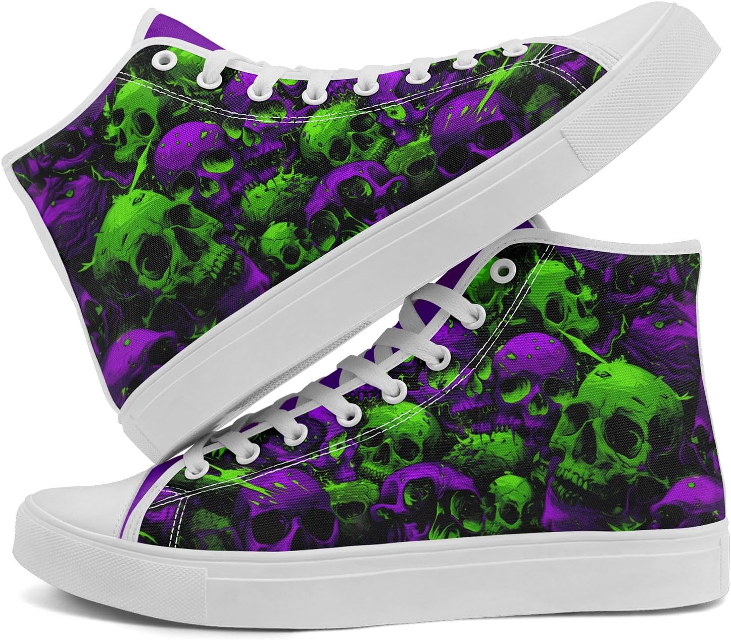 Coolcustomize Skull High Top Canvas Sneakers for Men Women, Gothic ...