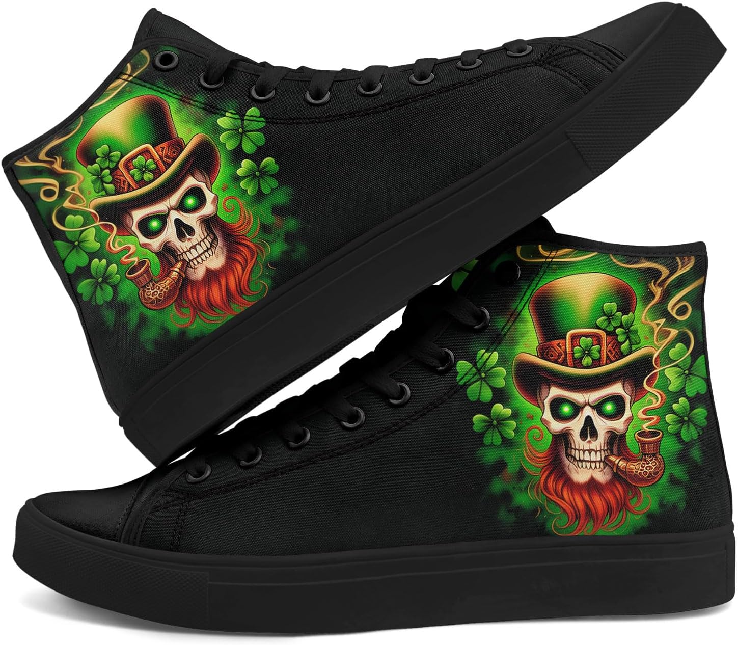 Coolcustomize Skull High Top Canvas Sneakers for Men Women, Gothic ...