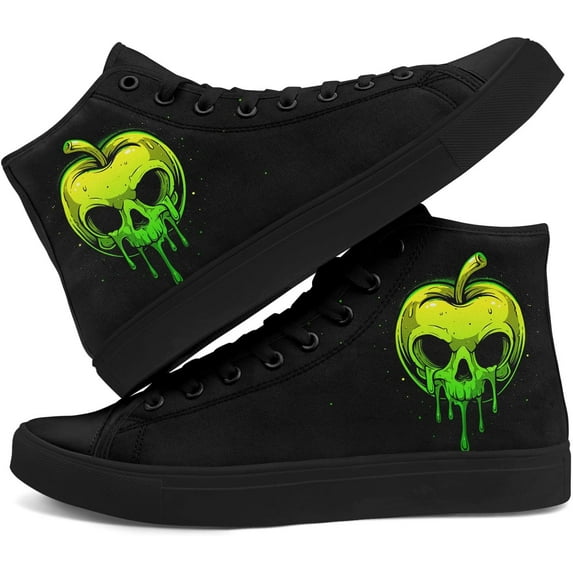 Coolcustomize Skull High Top Canvas Sneakers for Men Women, Gothic ...