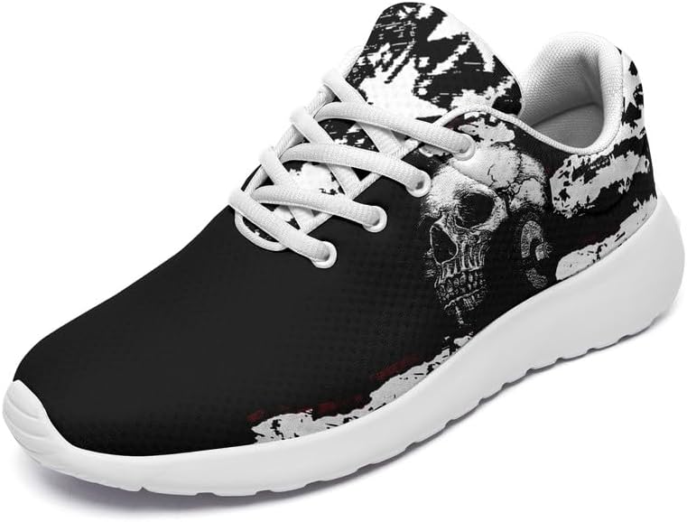 Coolcustomize Skull Running Shoes for Women Men Mesh Breathable Comfort ...