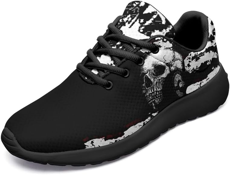 Coolcustomize Skull Running Shoes for Women Men Mesh Breathable Comfort ...