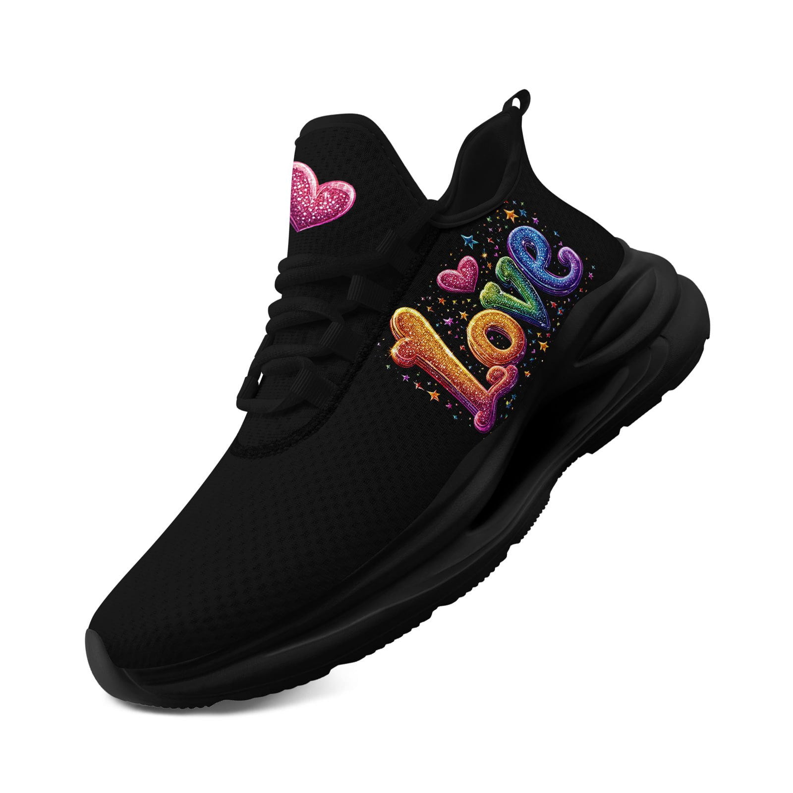 Coolcustomize Wide Fit Men's Valentine Colorful Love-Heart Sneakers ...