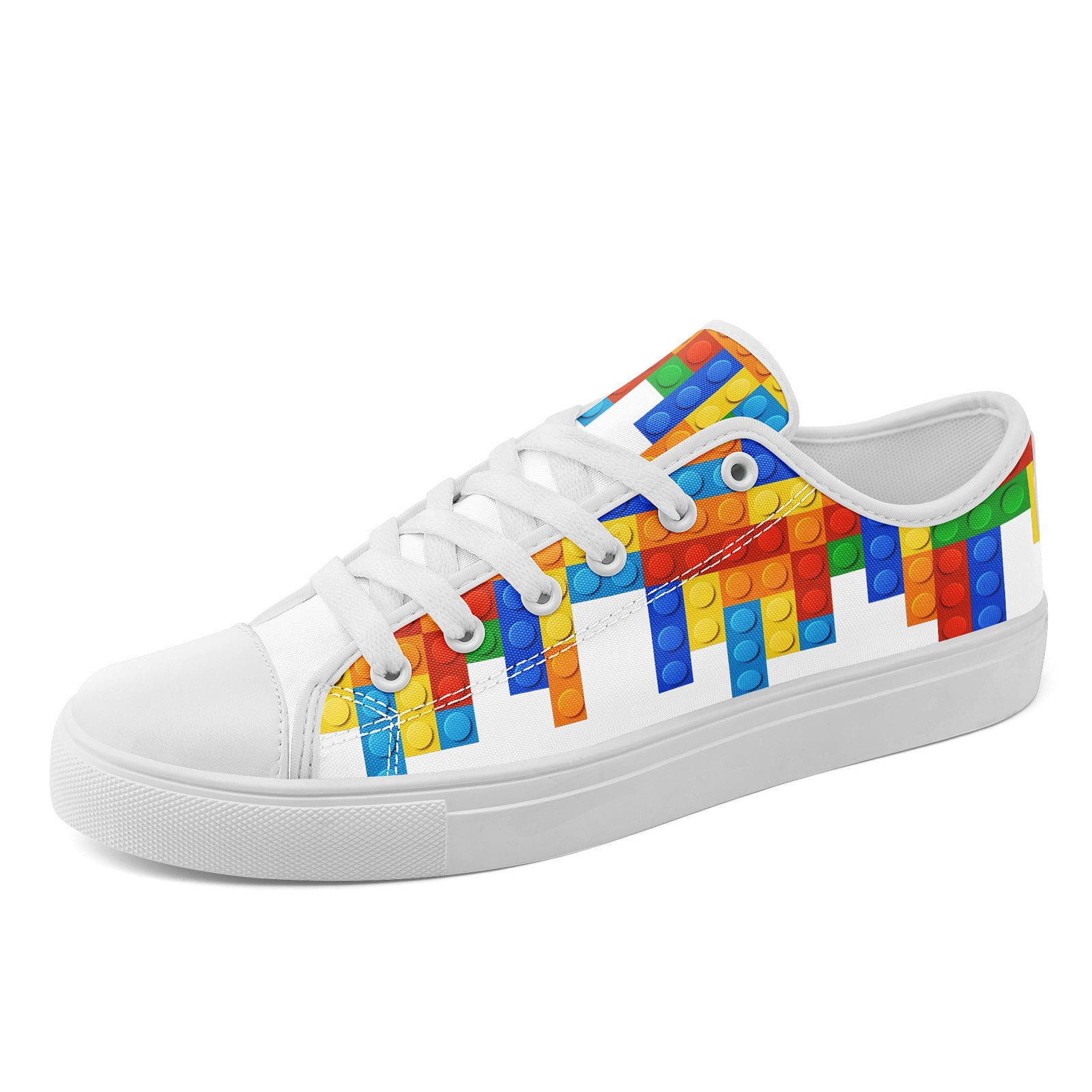 Coolcustomize Women Plus Size Lightweight Lace-Up Sneakers, Colorblock ...