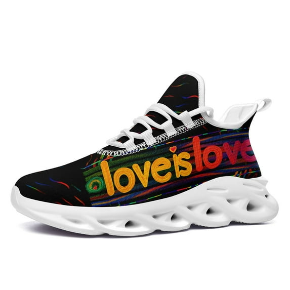 Coolcustomize Women's Black Valentine's "Love Is Love" Sports Sneakers ...