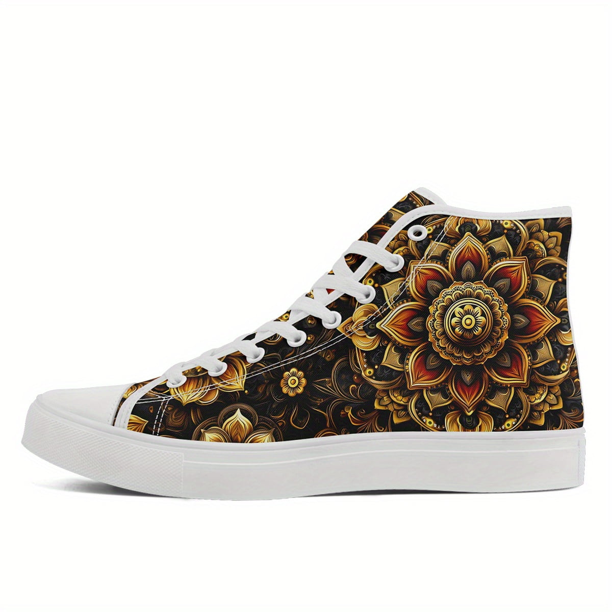 Coolcustomize Women's Cultural Inlay High-top Sneakers - Floral And ...
