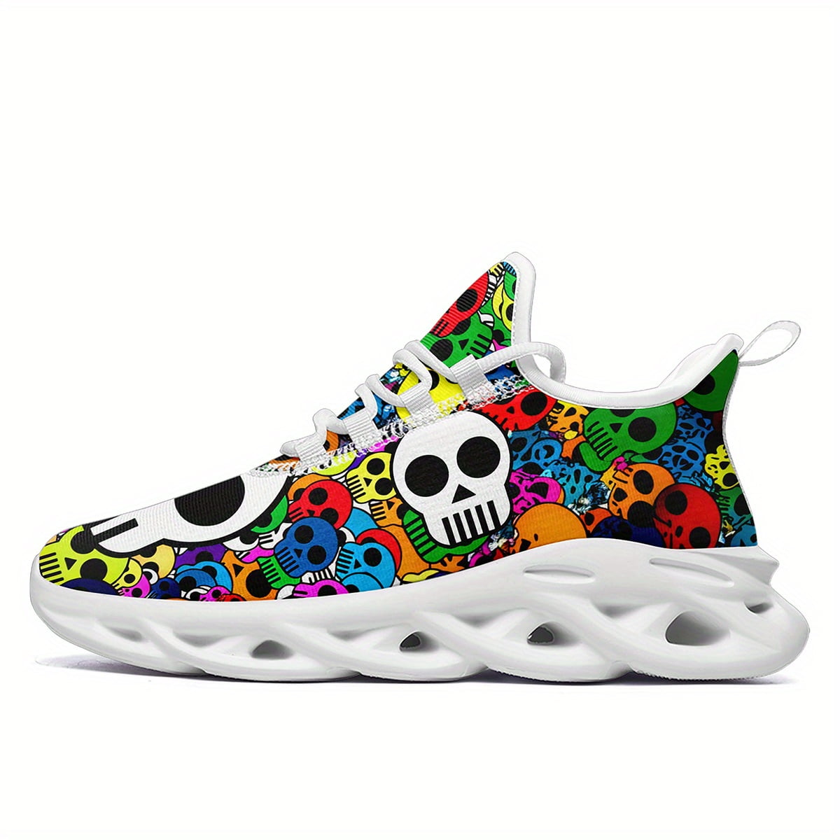Coolcustomize Women's Edgy Colorful Skull Design Sneakers - Ultra-Light ...