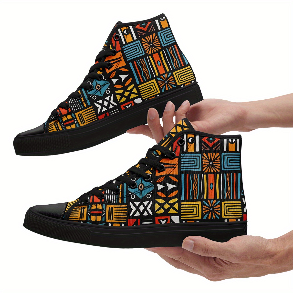 Coolcustomize Women's Ethnic Vibe High Top Sneakers - Tribal-Inspired ...